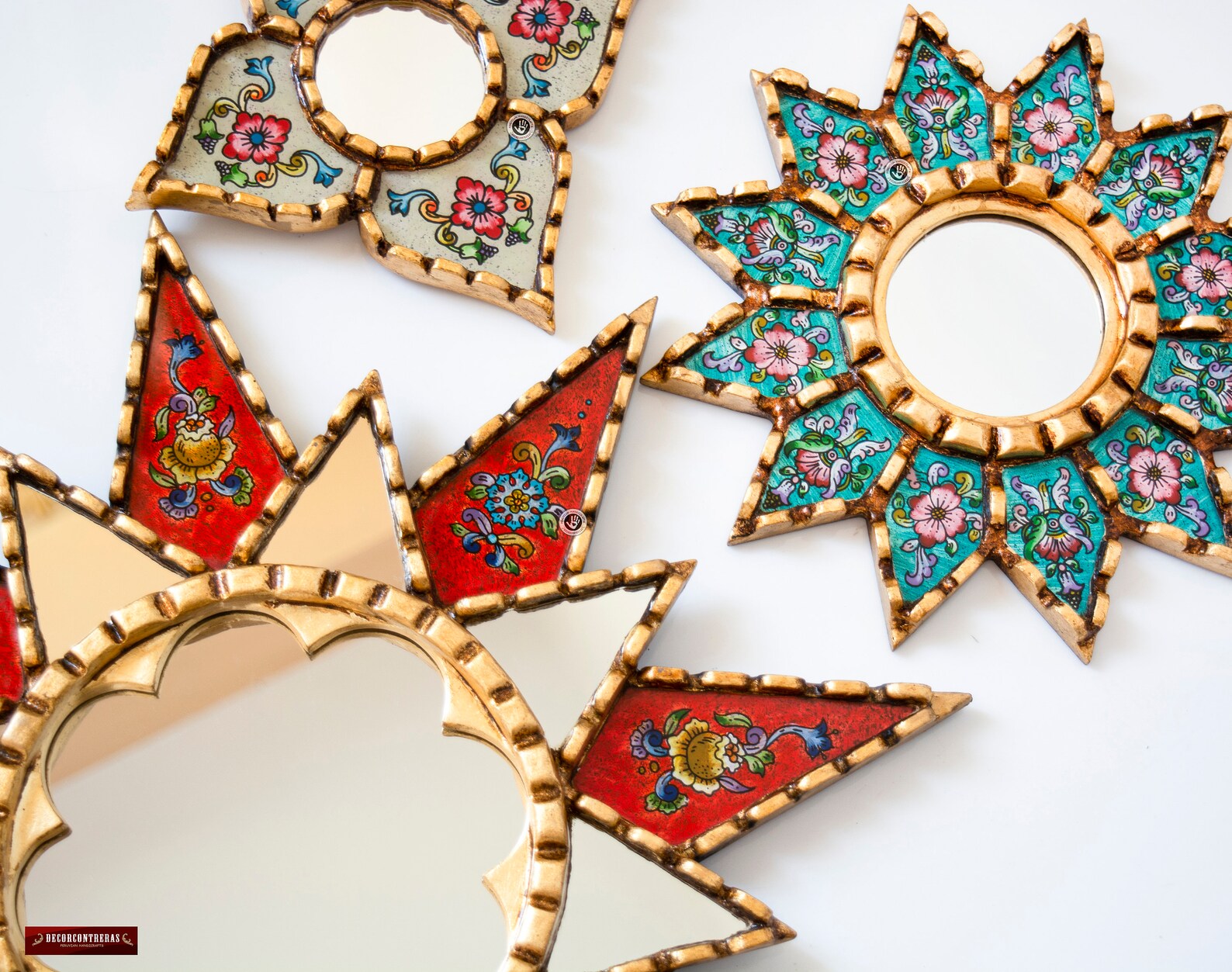 Decorative Round Mirror Wall Decor set of 3 Accent Vintage | Etsy