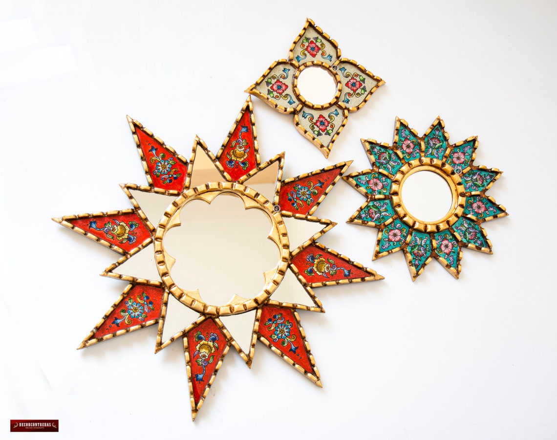 Decorative Round Mirror Wall Decor set of 3 Accent Vintage | Etsy