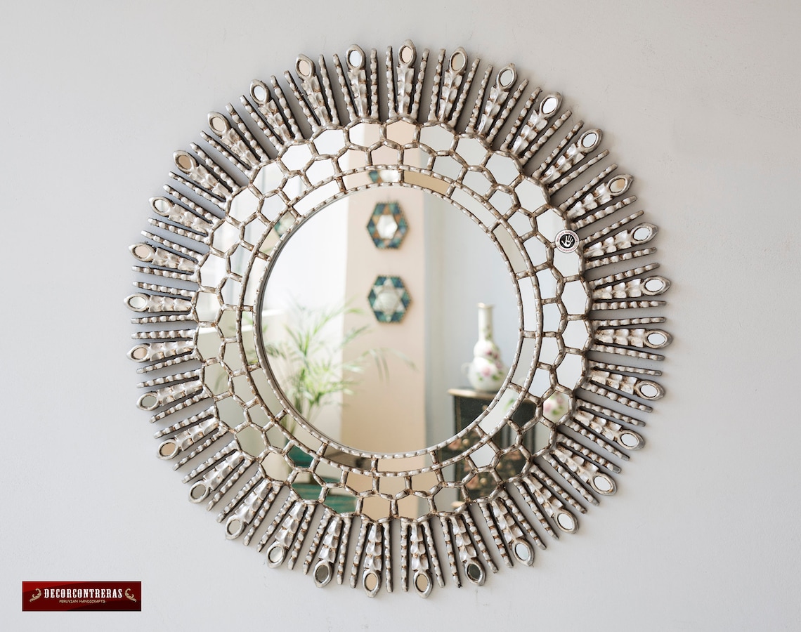Sunburst Silverround Mirror 31.5 Decorative Large - Etsy