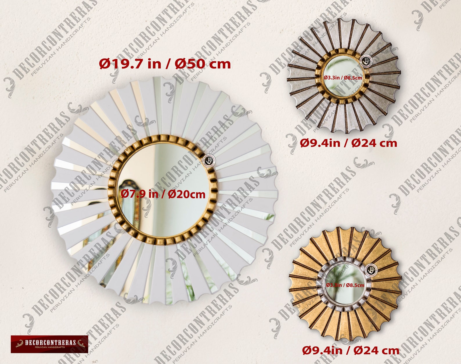 Decorative Round Wall Mirror Set of 3 Accent Round Mirrors | Etsy