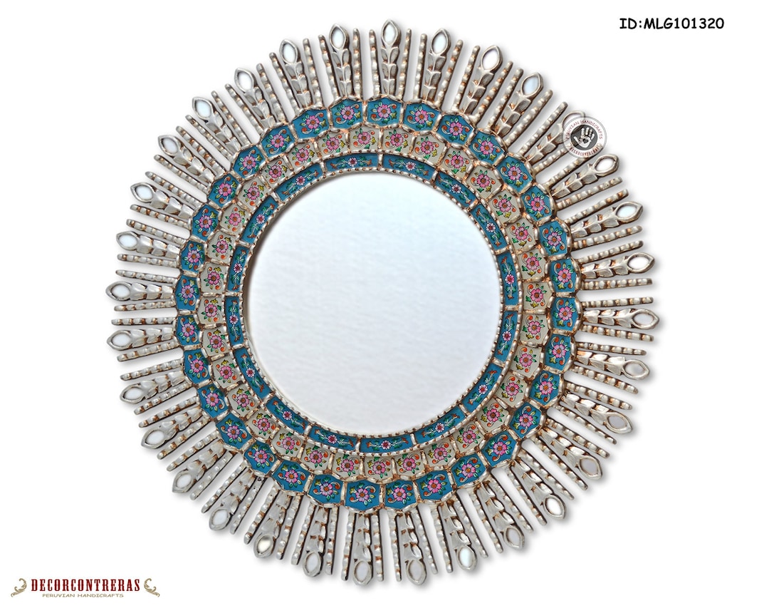 Decorative Silver Round Mirror 30inch, 'mistical Sunburst'- Wall Mirror ...