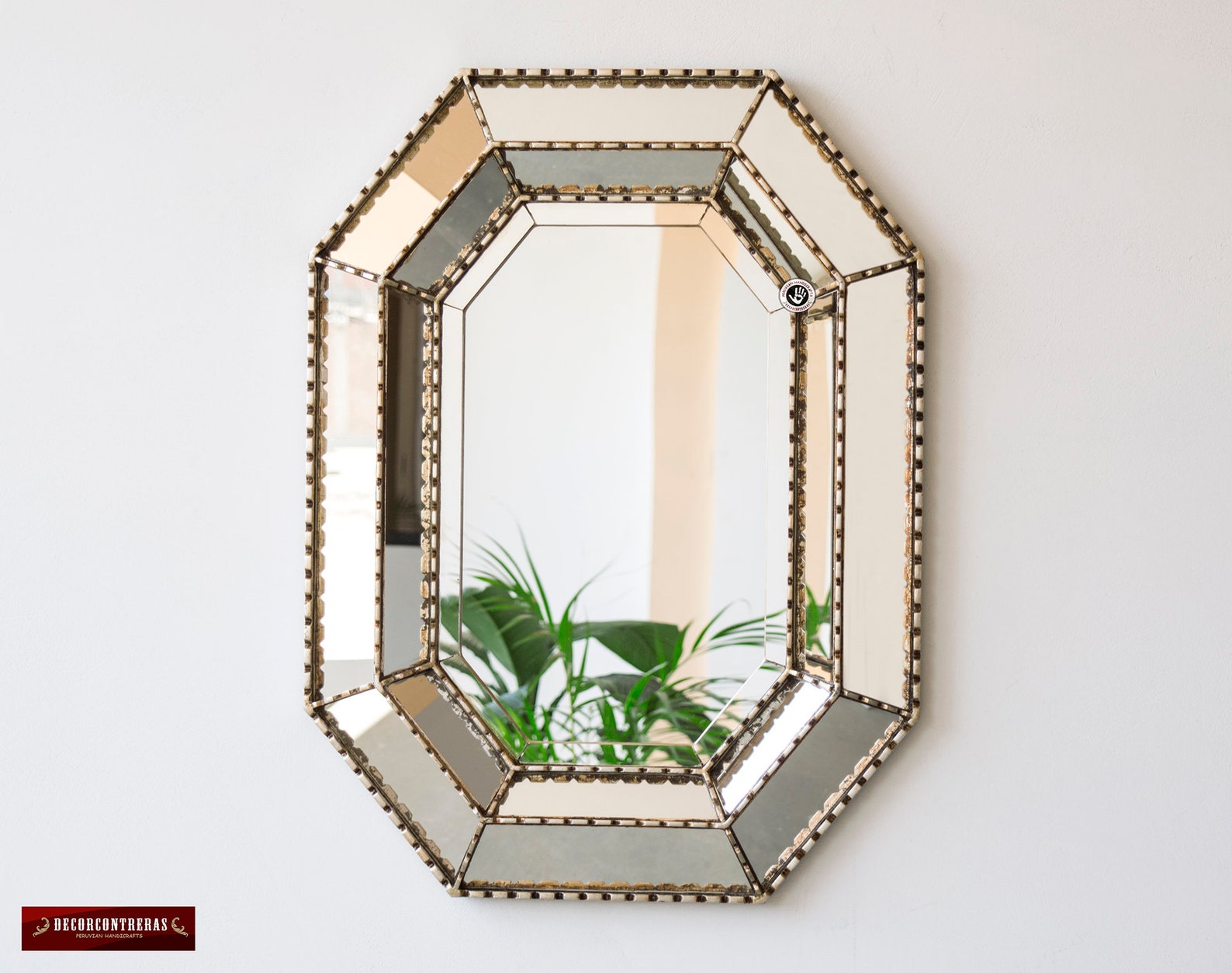 Silver Large Accent Mirror Wall Decor 'peru Luxury' | Etsy