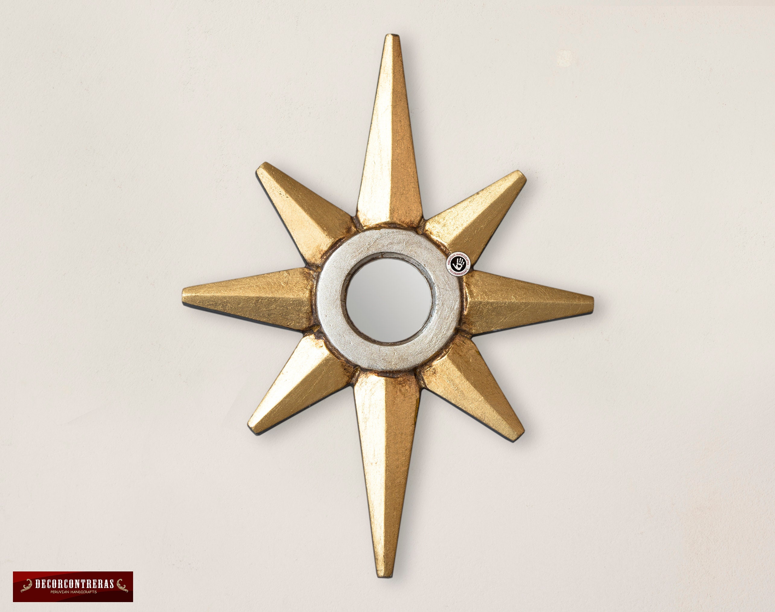 Small Gold Sunburst Mirror Set 3 golden Stars | Etsy