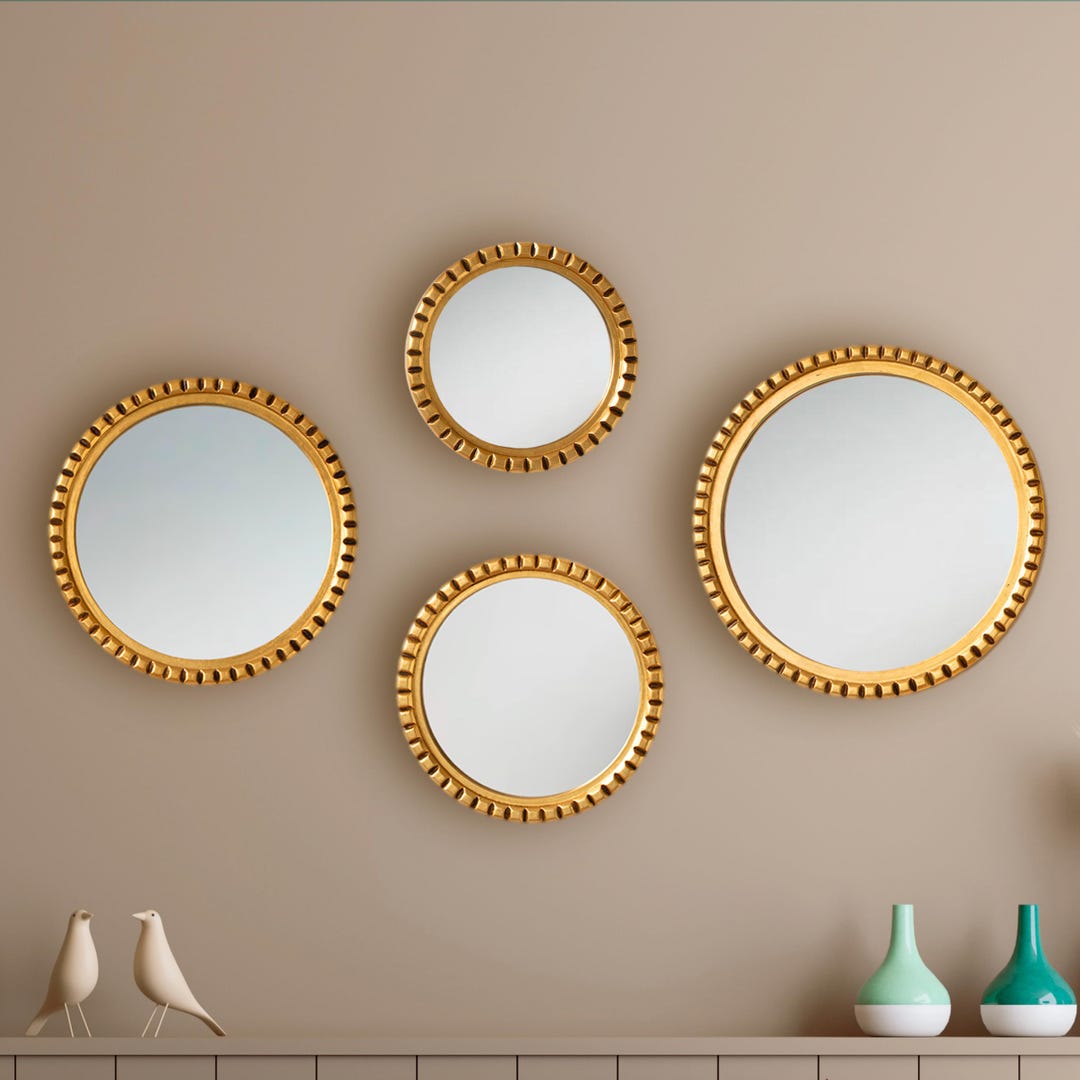 Handmade Round Wall Mirrors Set for Home Decor | Peruvian Circle Mirror ...