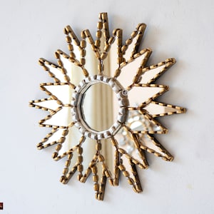 Gold Star Wall Mirror 15.7" From Peru, Accent Round Mirror Wall Decor ...