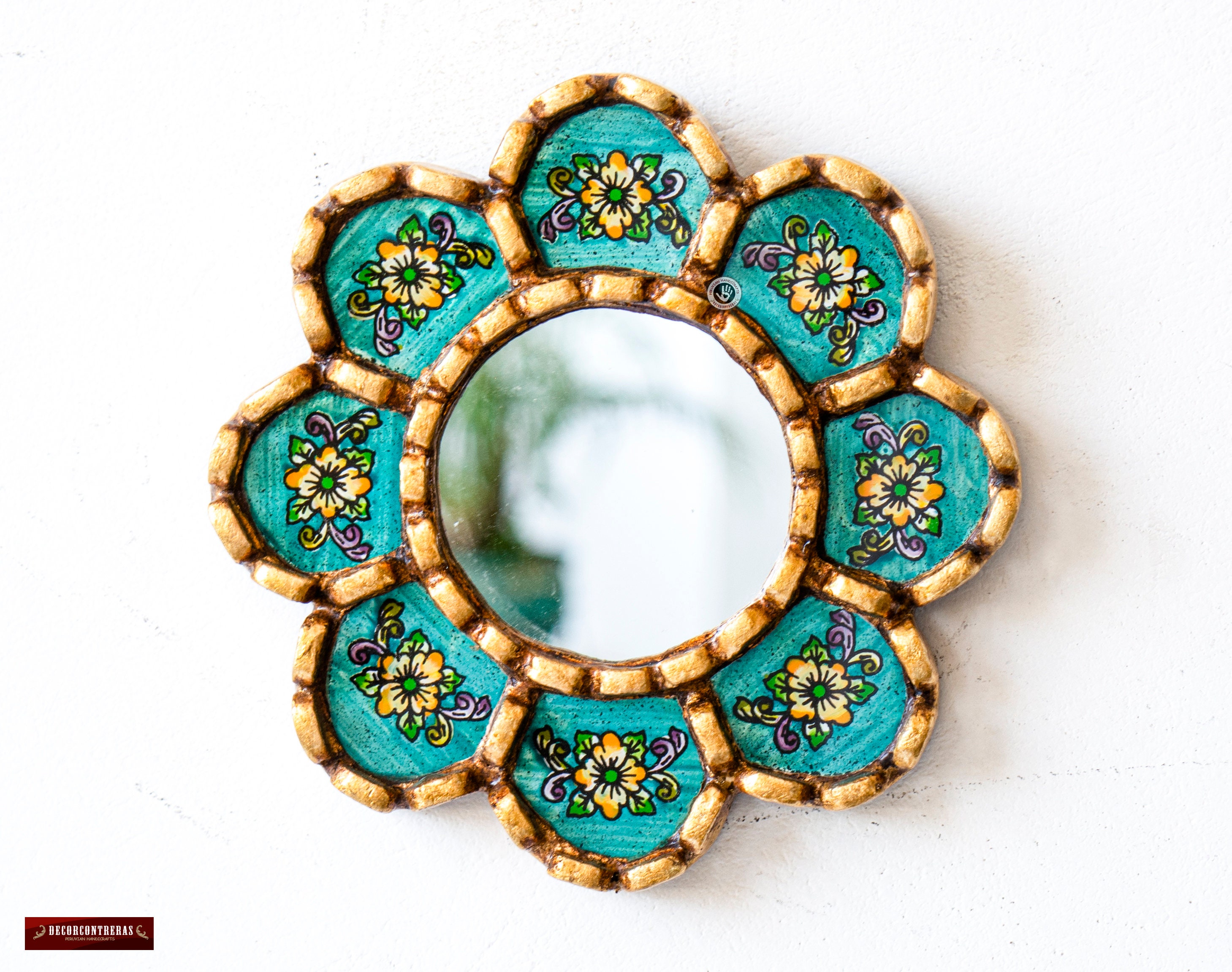 Small Accent Wall Mirror Set 3 Decorative Colorful Mirror of | Etsy