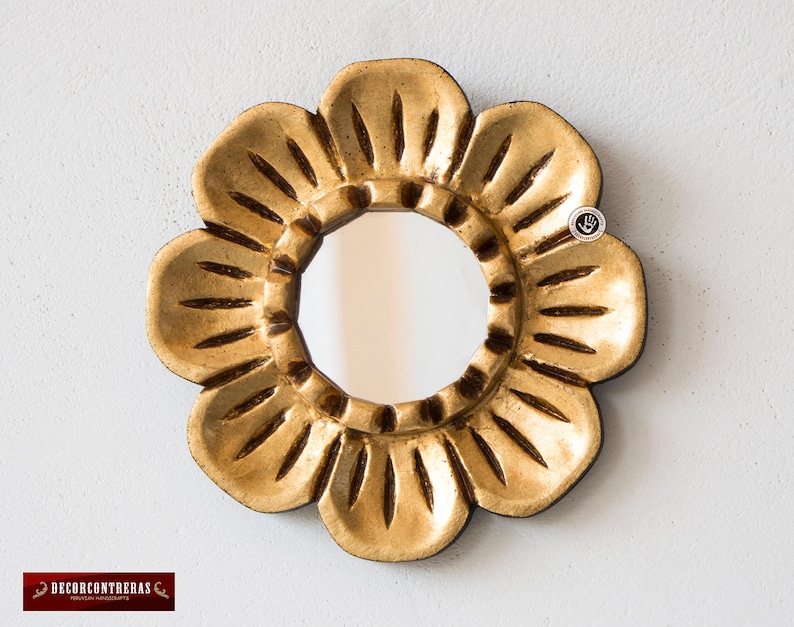 Small Sunburst Mirror Set 3 gold Sun Hand-carved - Etsy