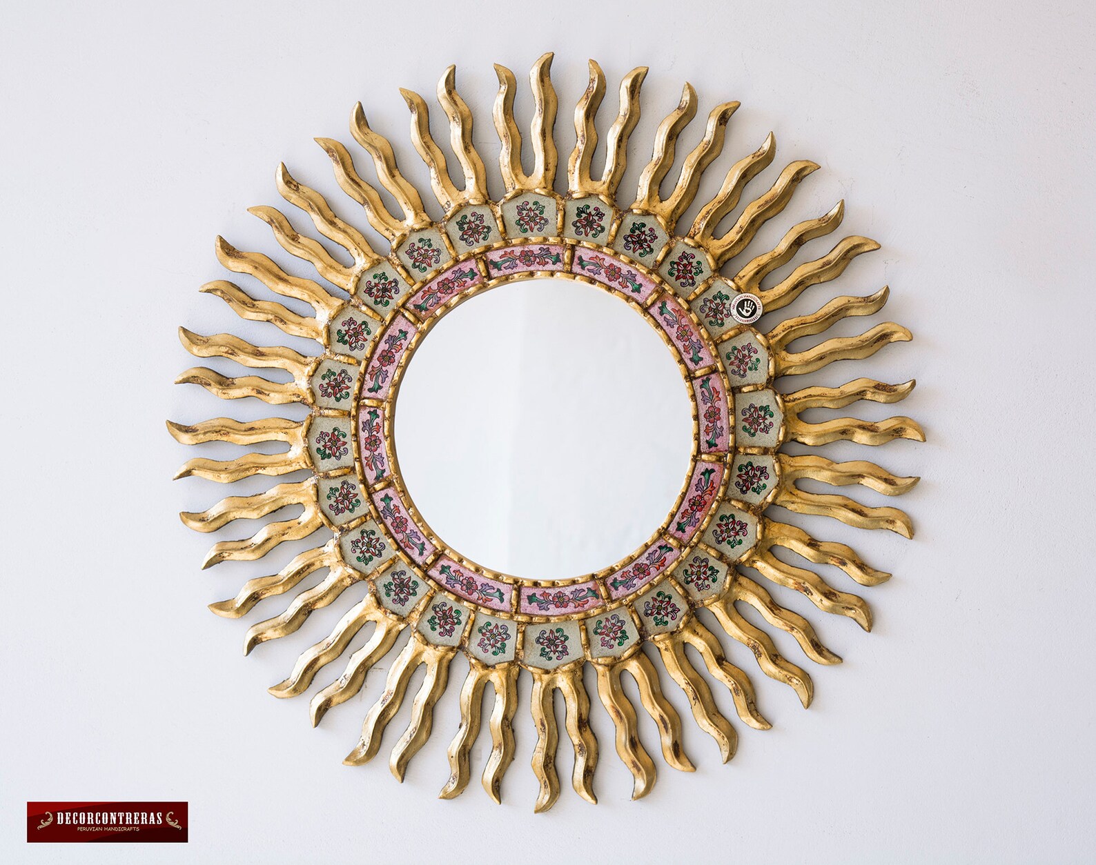 Peruvian Sunburst Wall Mirror 23.6 Vintage Mirror for | Etsy