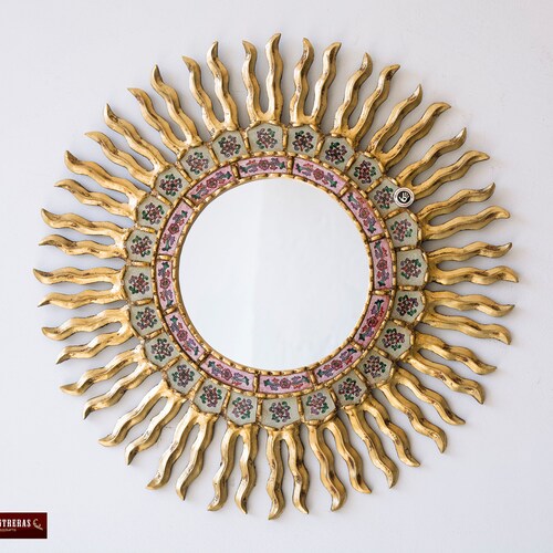 Peruvian Sunburst Wall Mirror 23.6 Vintage Mirror for | Etsy