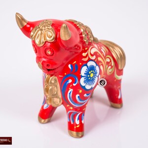 Peruvian Red Ceramic Pucara Bull 4.7" Tall, Folk Art Ceramic, Bull of ...