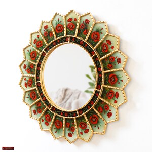 Personalized Peruvian Luxury Round Mirror 31.5", Wall Circle Mirror ...