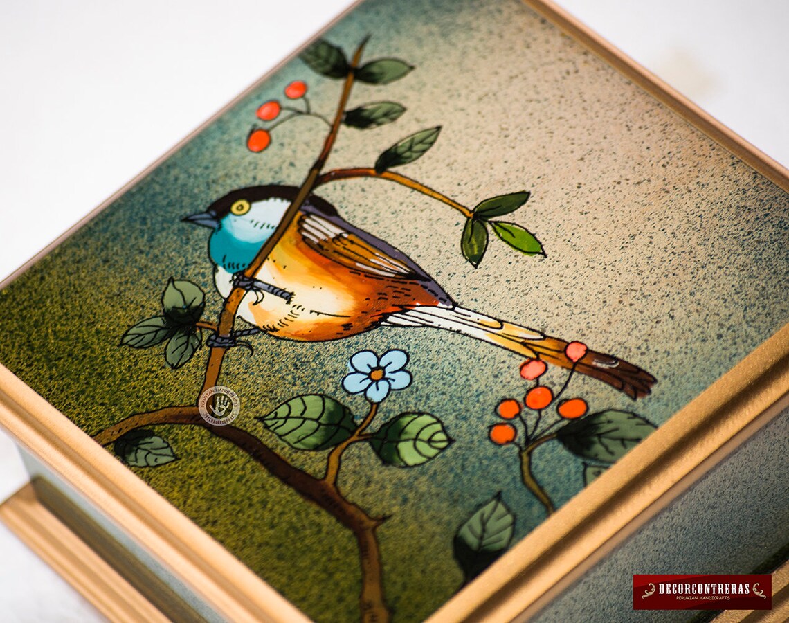 Jewellery Box Handmade 'baby Bird', Peruvian Jewelry Boxes Glass ...