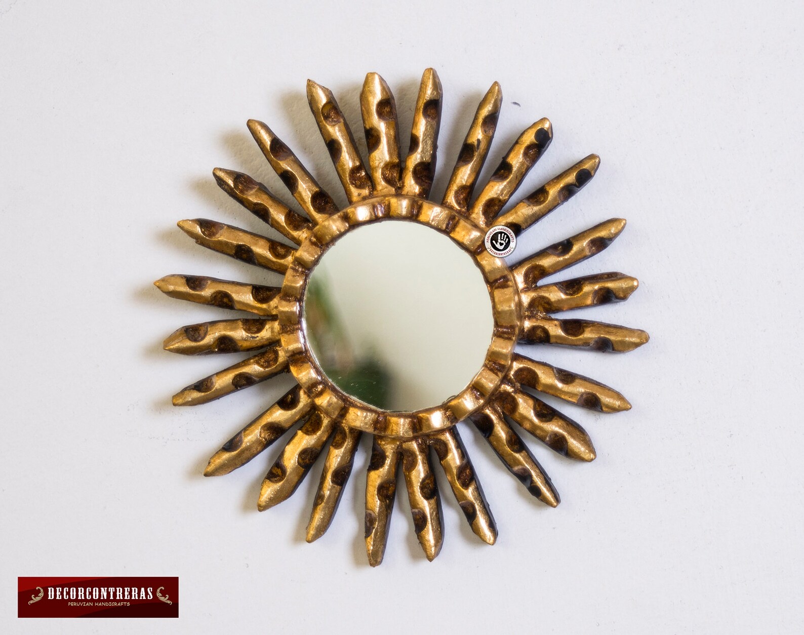 Gold Small Sunburst Mirror Set 3 Starburst Gold Leaf Accent | Etsy