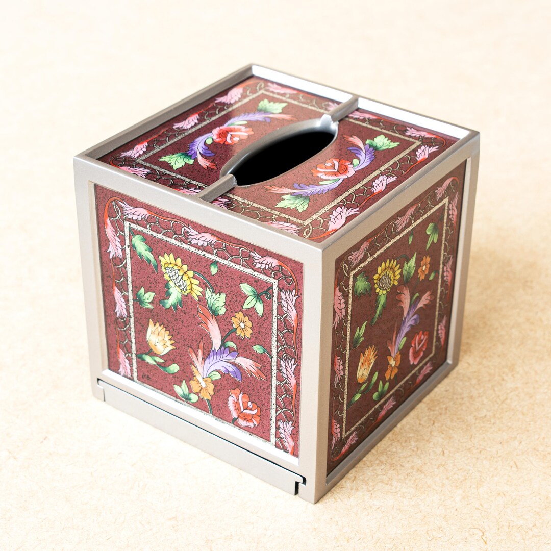 Handmade Tissue Box Cover From Peru | Hand-painted Glass Kleenex Box ...