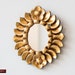 Small Sunburst Mirror Set 6 gold Sun, Handmade Round Mirror Wall 6d ...