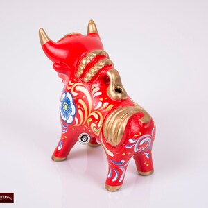 Peruvian Red Ceramic Pucara Bull 4.7" Tall, Folk Art Ceramic, Bull of ...