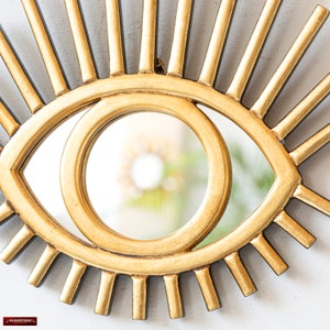 Peruvian Eye Mirror for Wall Art Decor | Mystical Gold Eye Wall Mirror ...