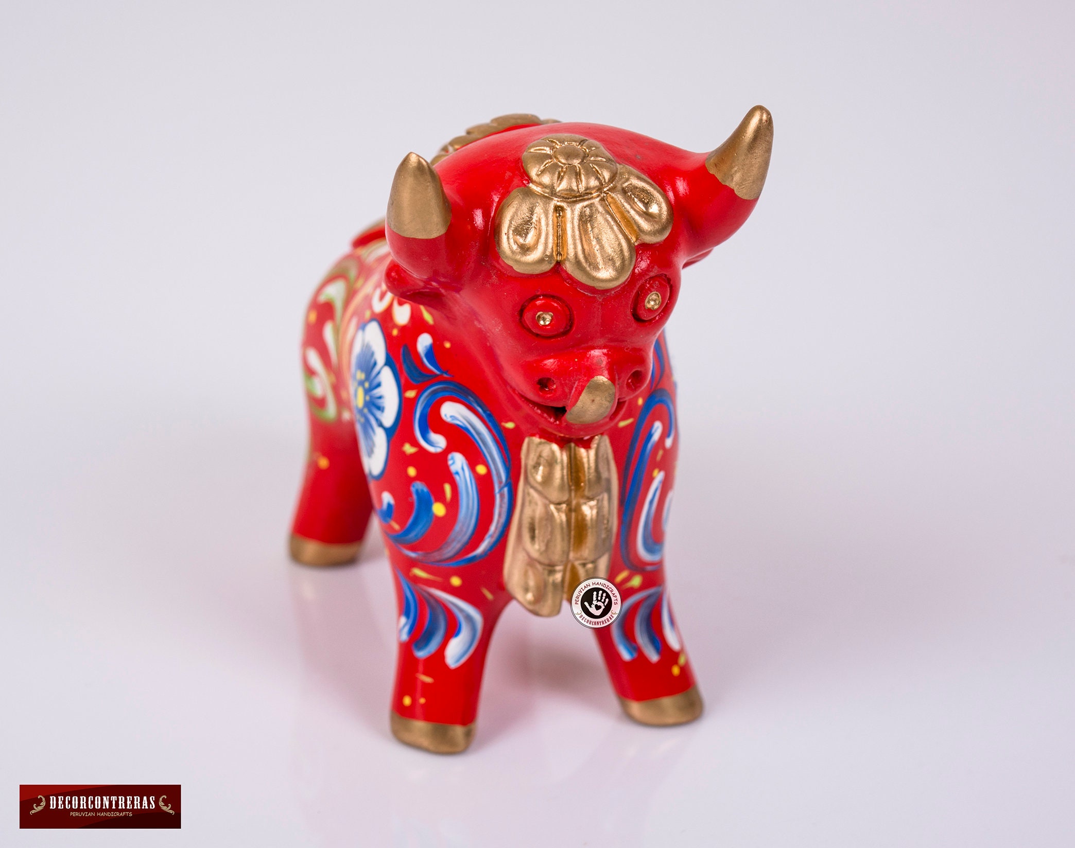Peruvian Red Ceramic Pucara Bull 4.7 Tall Folk art | Etsy