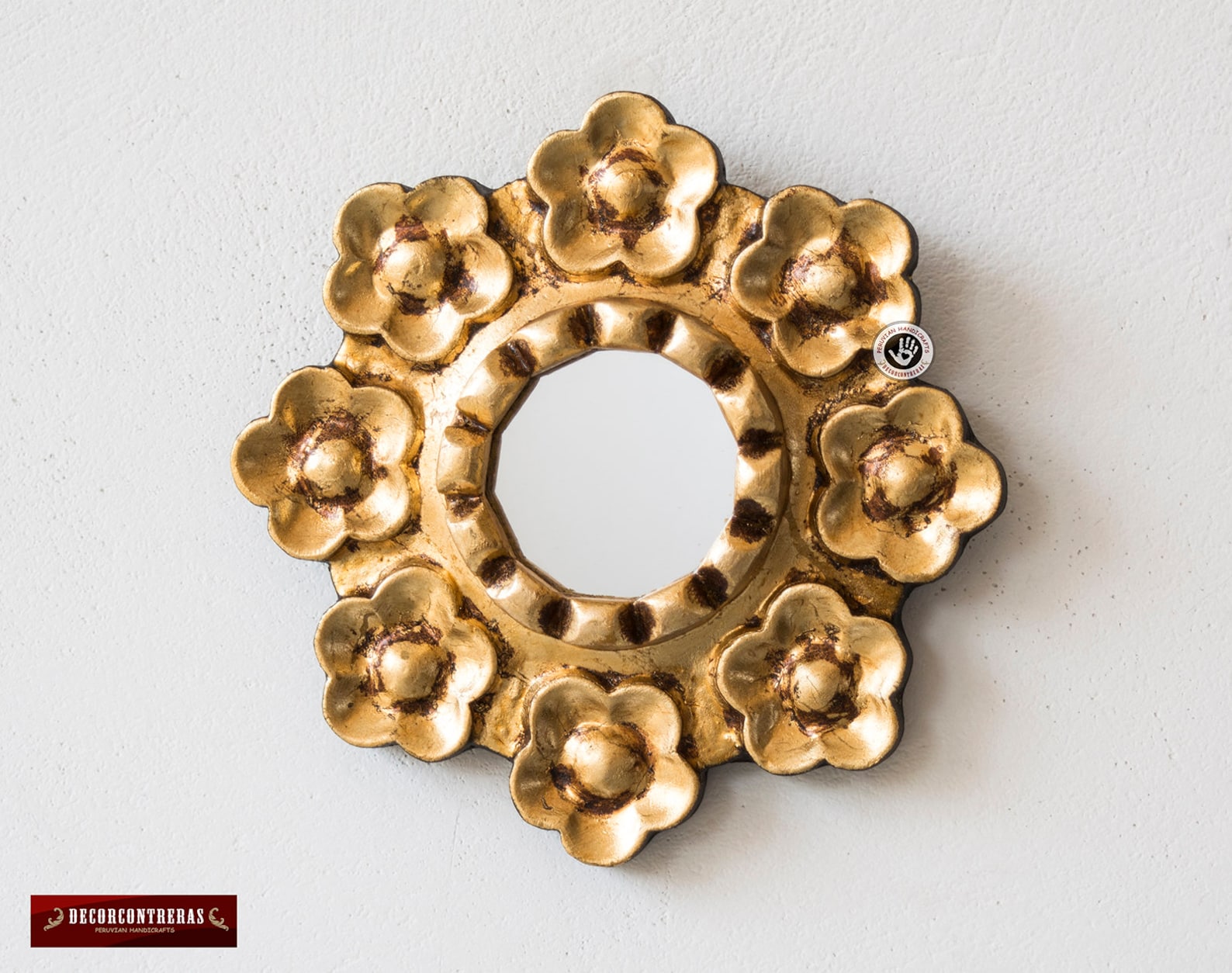 Small Sunburst Mirror set 3 Gold Sun Hand-carved | Etsy