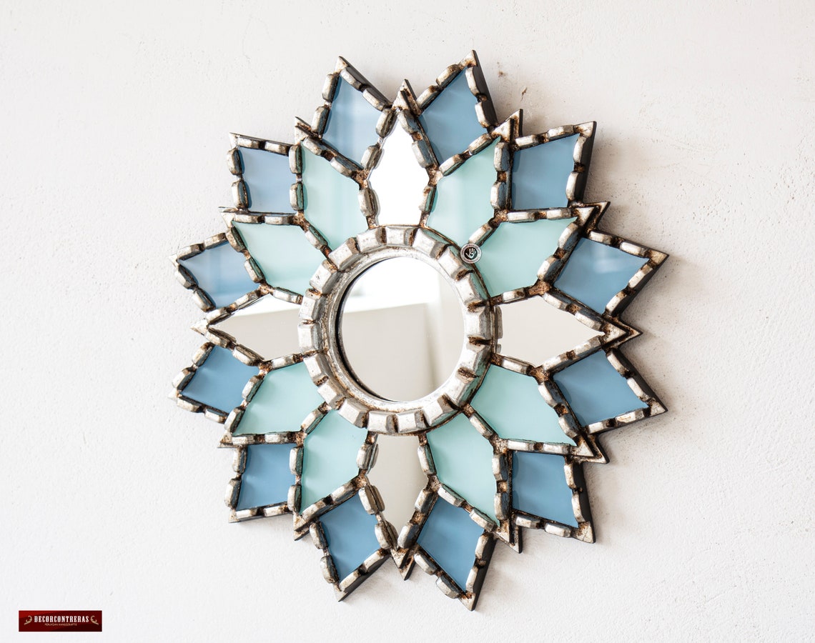 Light Blue Mandala Mirror Wall Decor 12.2 Mandala | Etsy