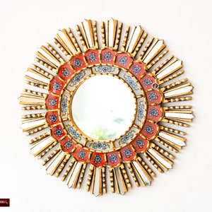 Accent Sunburst Mirror Set of 4, Collection Round Wall Mirror Set ...