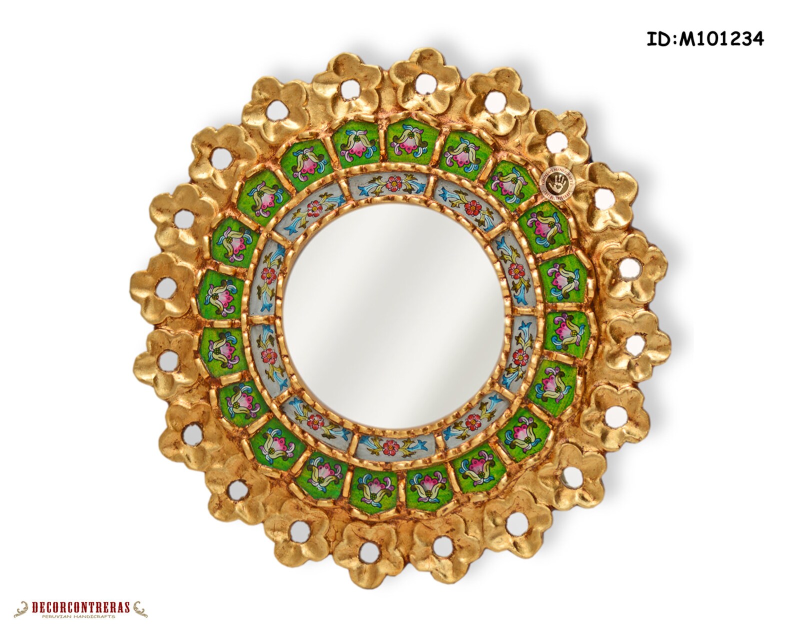 Round Accent Wall Mirrors Set 3 'colorful Blossoms' - Etsy