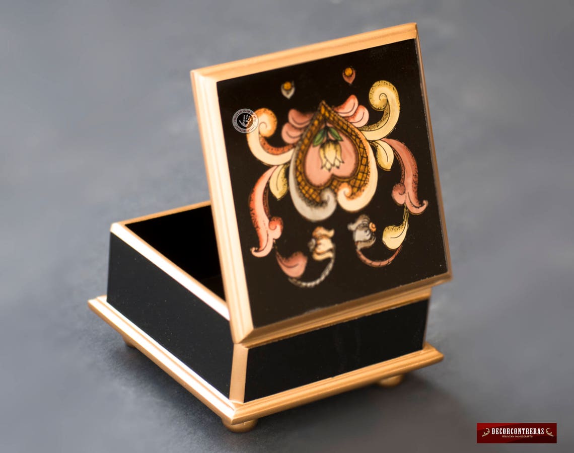 Handcrafted Black Jewellery Box 'love Night' - Etsy
