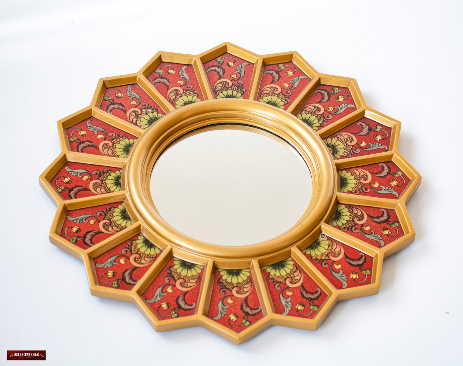 Decorative Red Round Mirror 18.5 for Wall Home Decor - Etsy