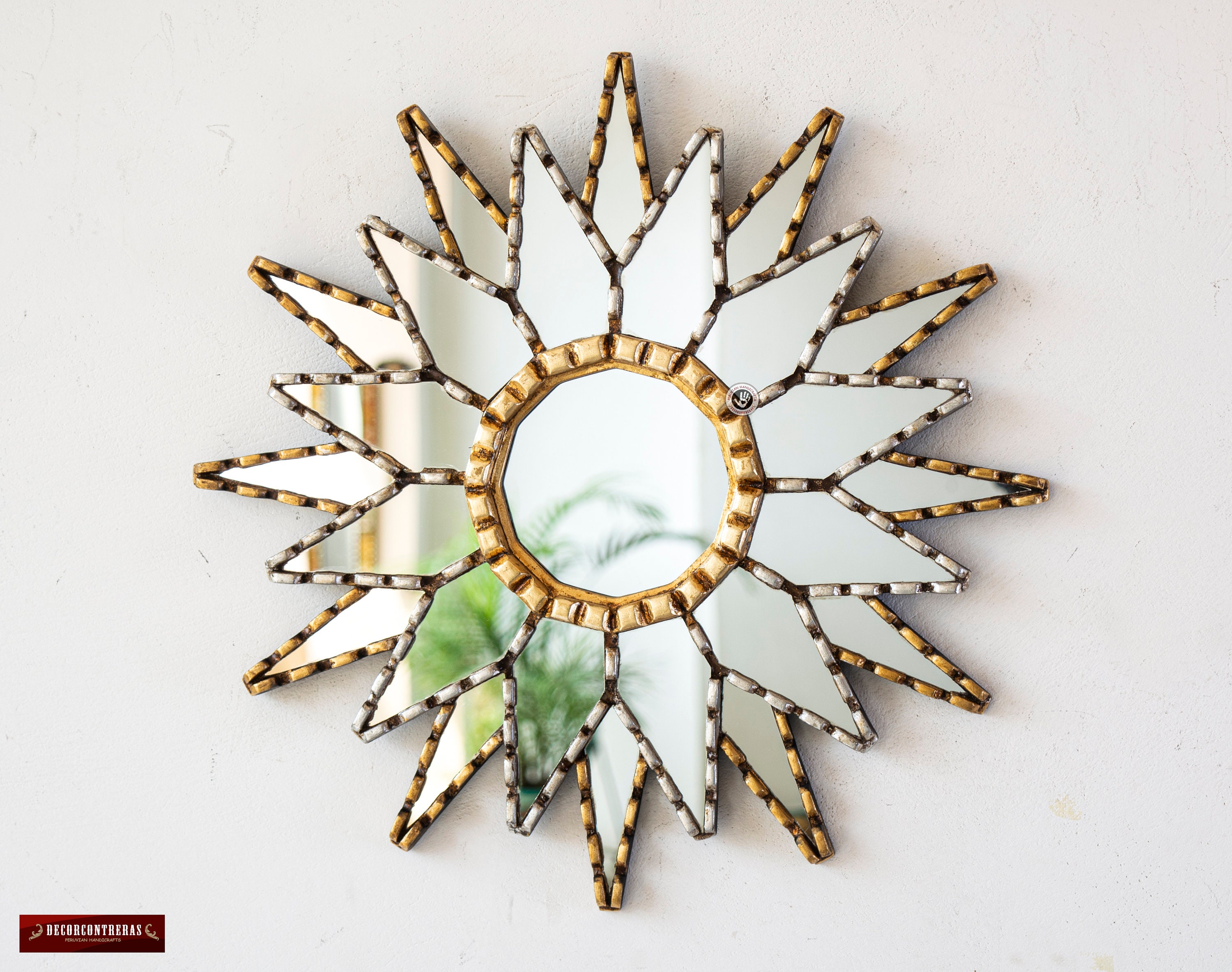 Peruvian Star Wall Mirror 15.7 Accent Round Mirror wall | Etsy