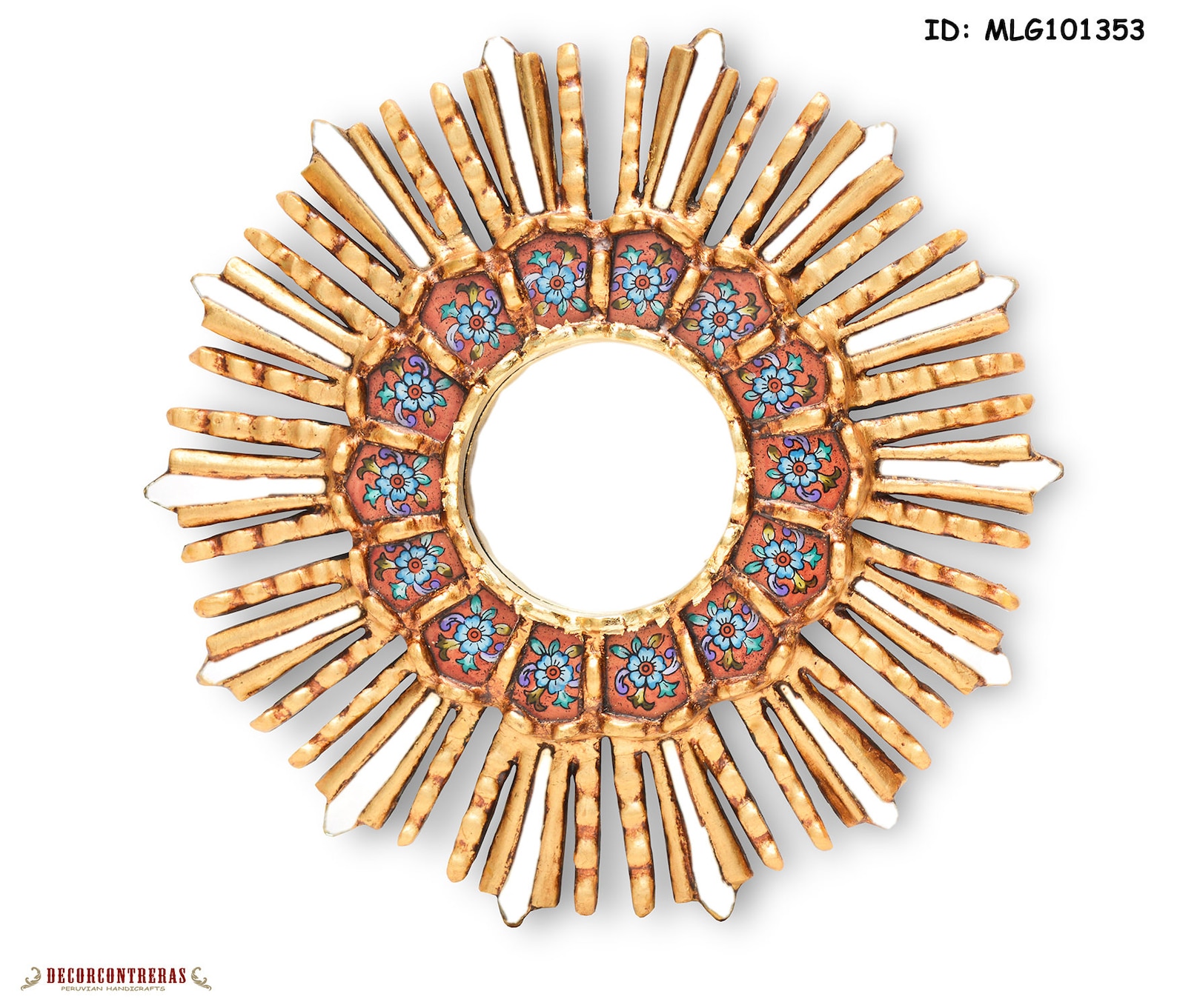 Sunburst Wall Mirrors Set 3 'cuzco Summer Sun' Round | Etsy