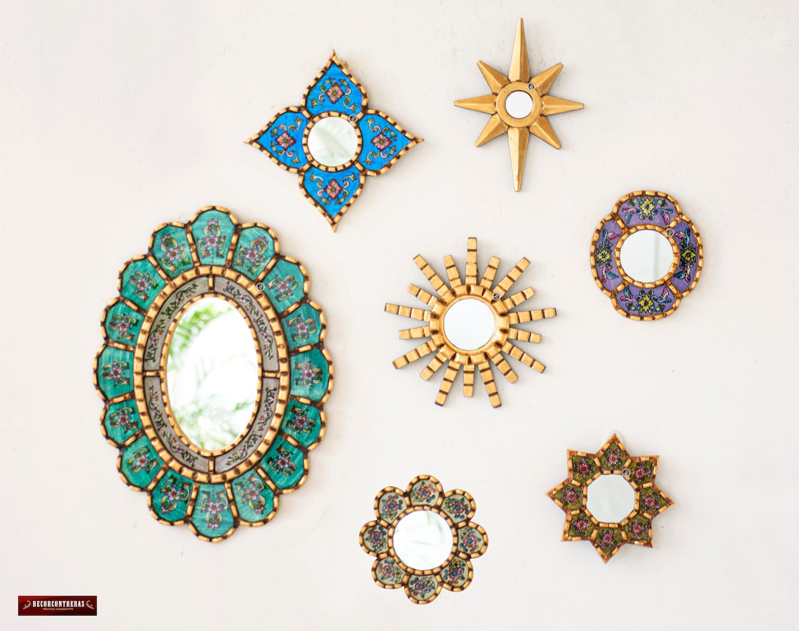 Decorative Small Wall Hanging Mirror Set 7 for Home Wall Art - Etsy