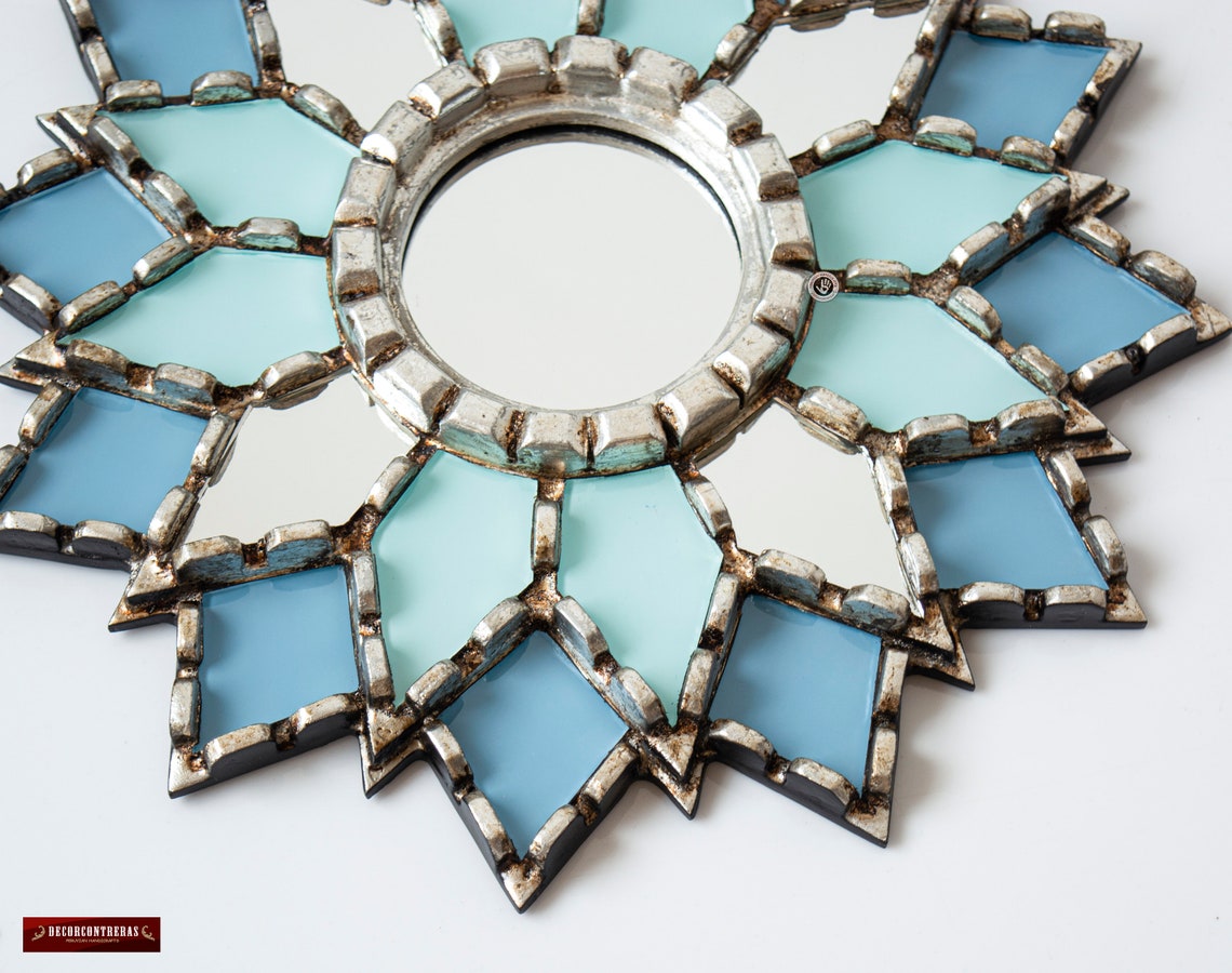 Light Blue Mandala Mirror Wall Decor 12.2 Mandala | Etsy