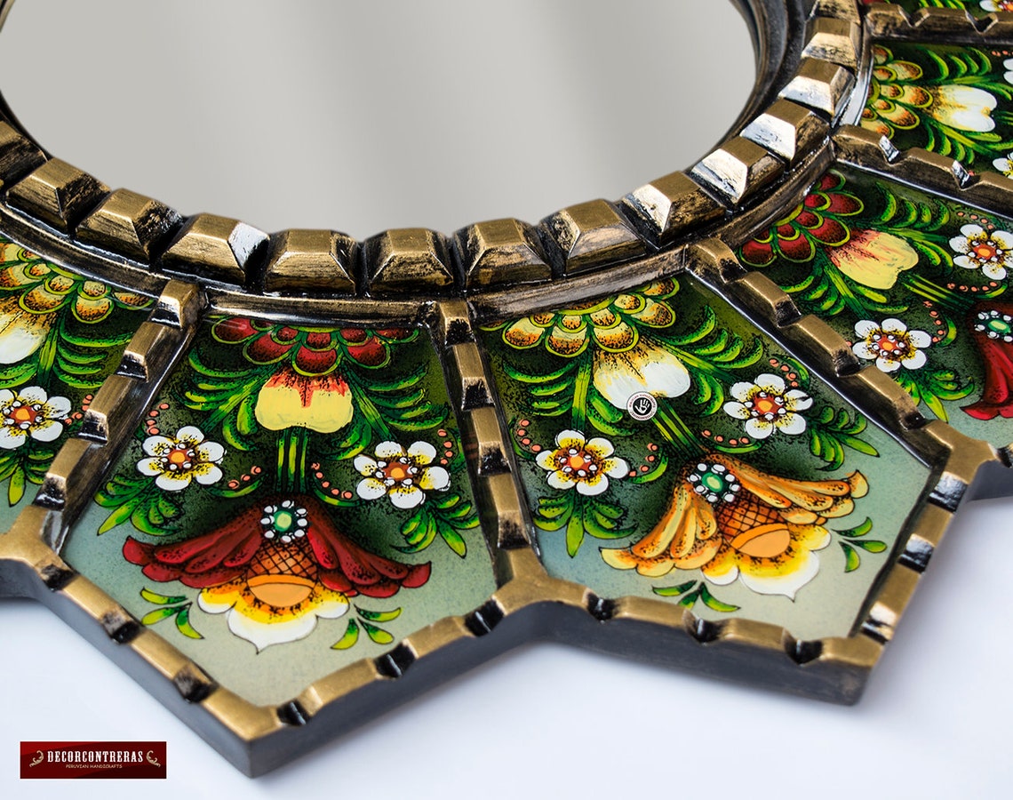 Peruvian Luxury Round Mirror 23.6 Wall Hanging Round - Etsy