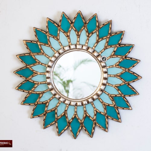 Peruvian Oval Turquoise Mirror for Wall celestial - Etsy
