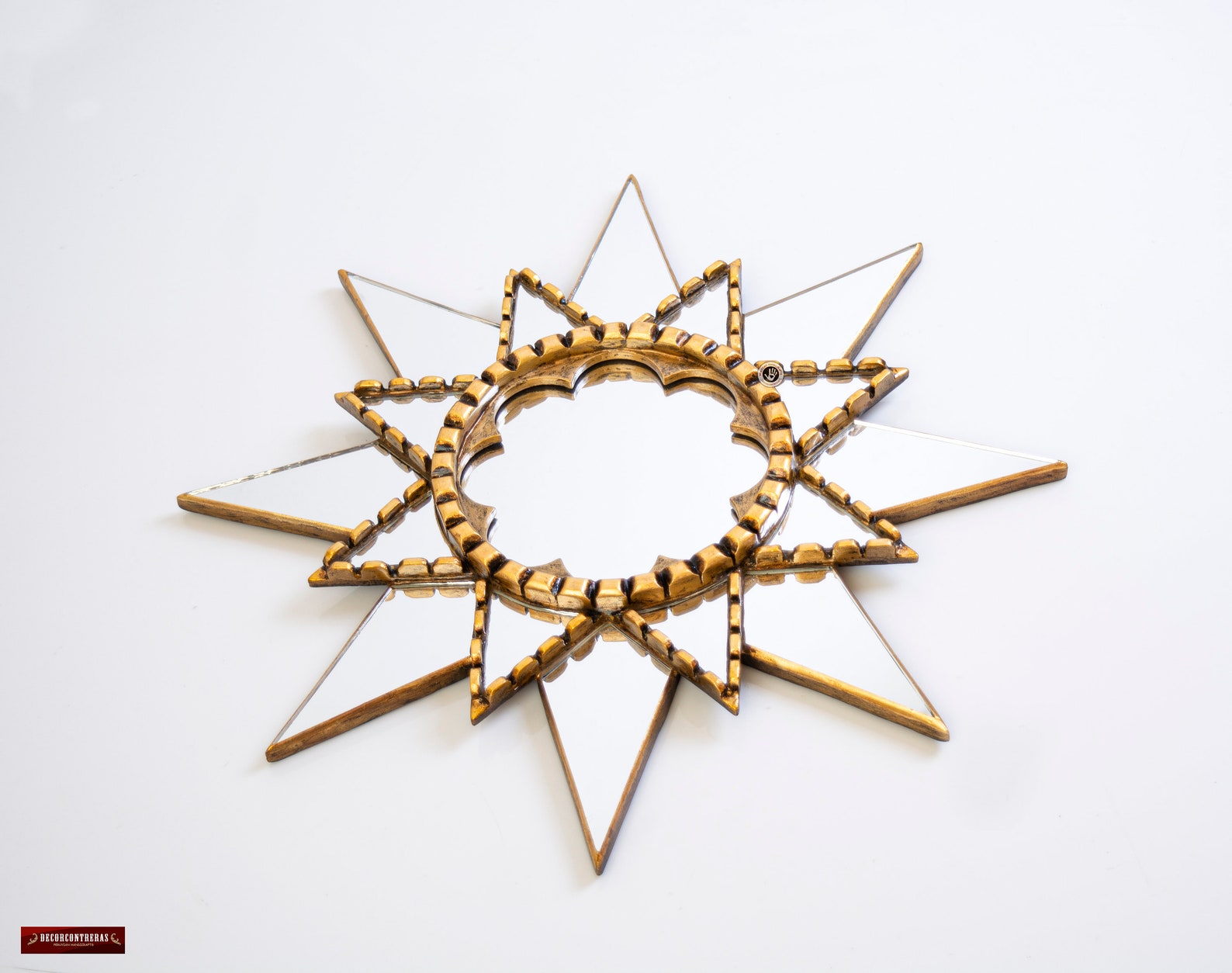 Gold Round Sunburst Mirror 17.7 Peruvian Accent Wall | Etsy