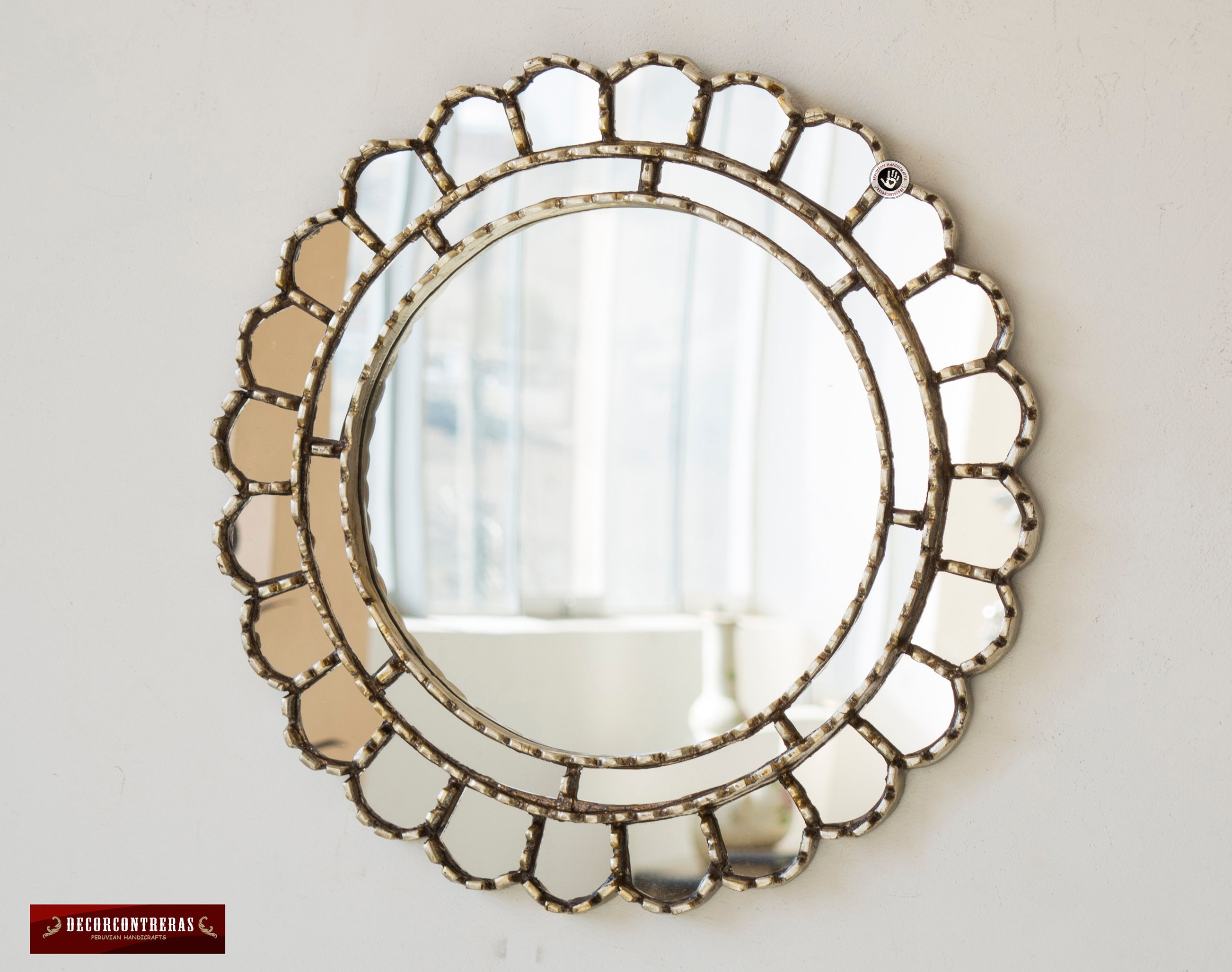 Decorative Accent Round Mirror for Wall 17.7in cuscaja | Etsy