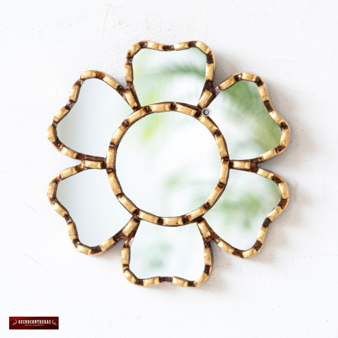 Handmade Small Gold Mirror for Wall Decor | Peruvian Decorative Mirrors ...