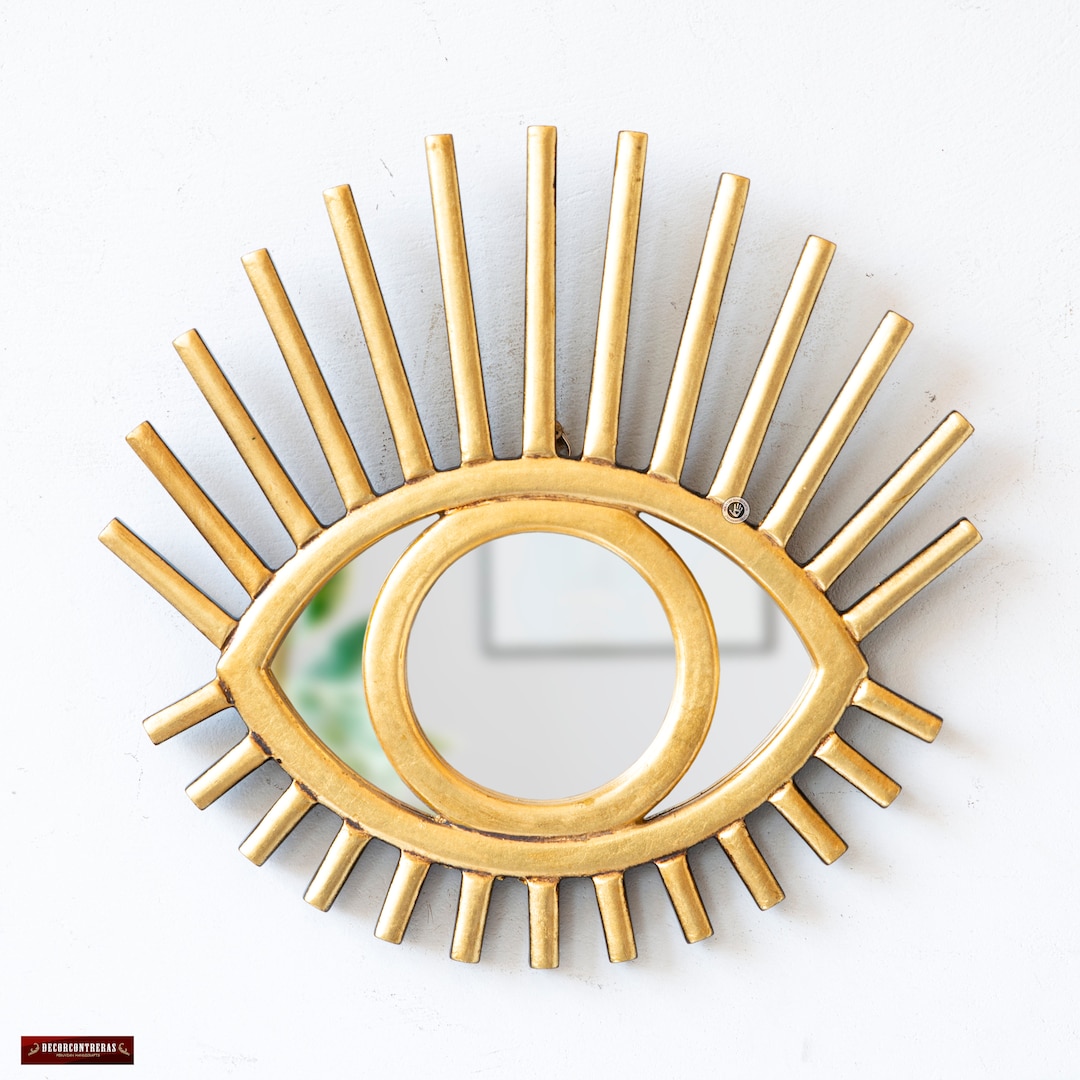 Peruvian Eye Mirror for Wall Art Decor | Mystical Gold Eye Wall Mirror ...