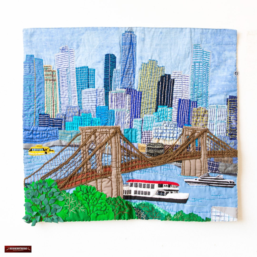 Handmade Quilted Wall Hangings - Brooklyn Bridge Design | Unique ...