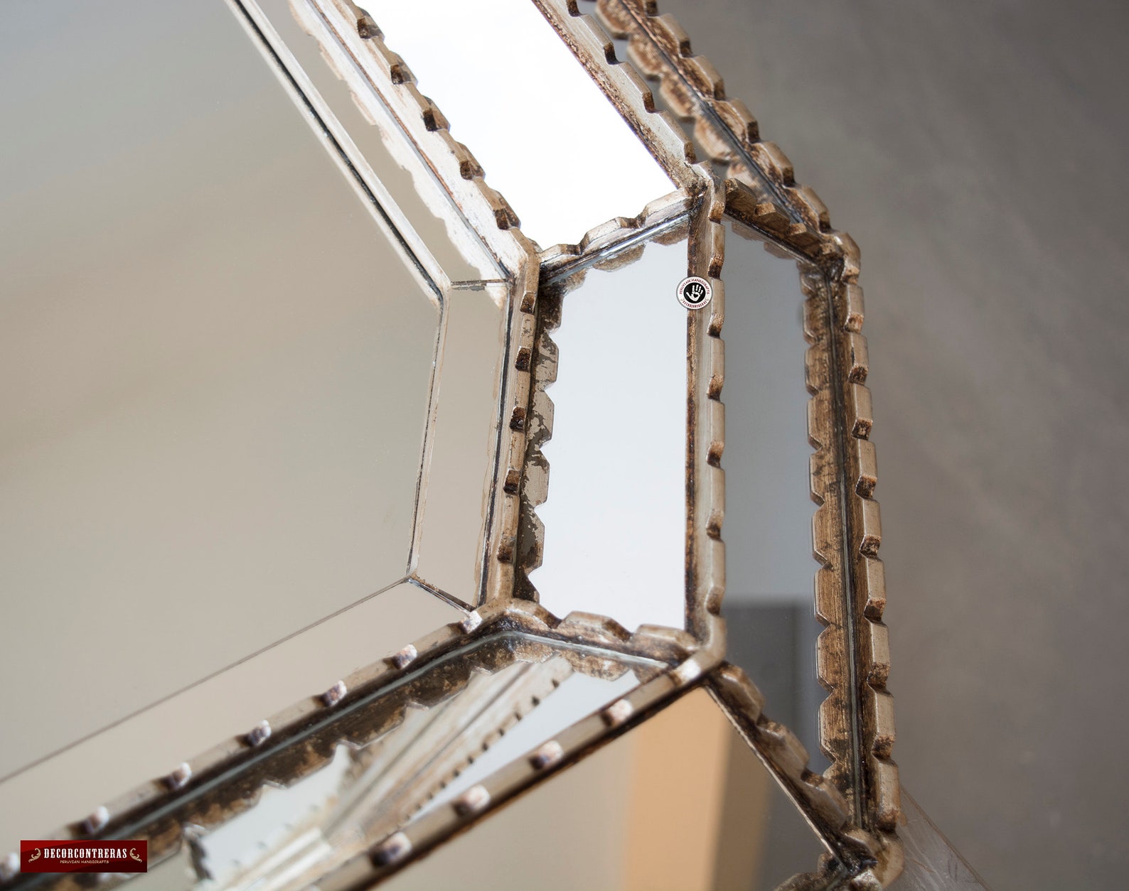 Silver Large Accent Mirror Wall Decor 'peru Luxury' - Etsy