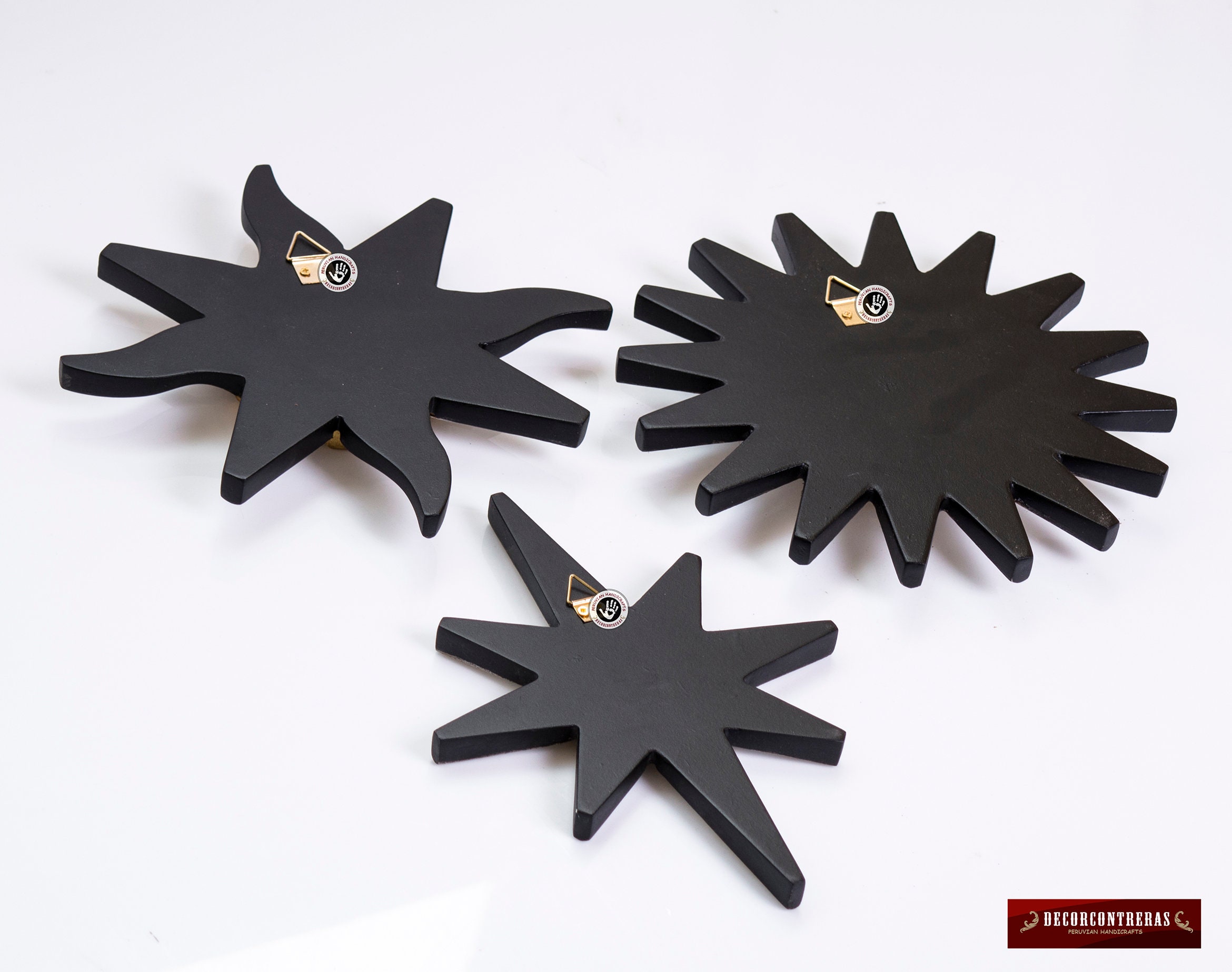 Small Gold Sunburst Mirror Set 3 golden Stars | Etsy