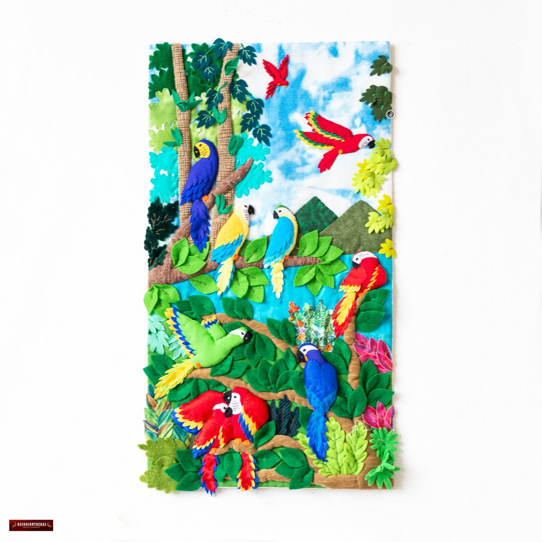 Applique Wall Hanging Folk Art Handmade in Peru | Embroidered Applique ...