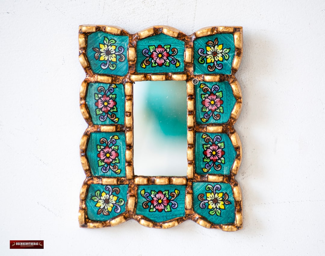 Turquoise Rectangle Mirror on the Wall Art Living Room Decorations ...