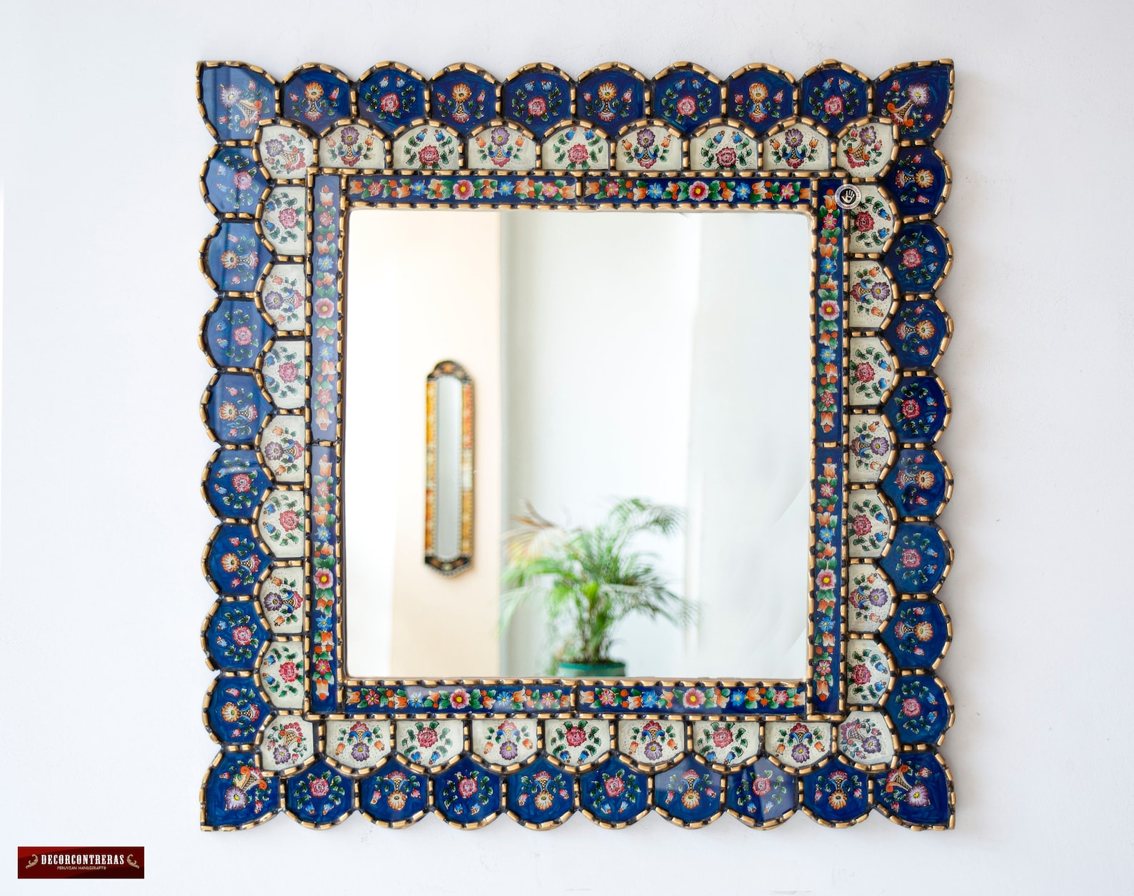 Decorative Square Wall Large Mirror 27.8in Peruvian Accent - Etsy