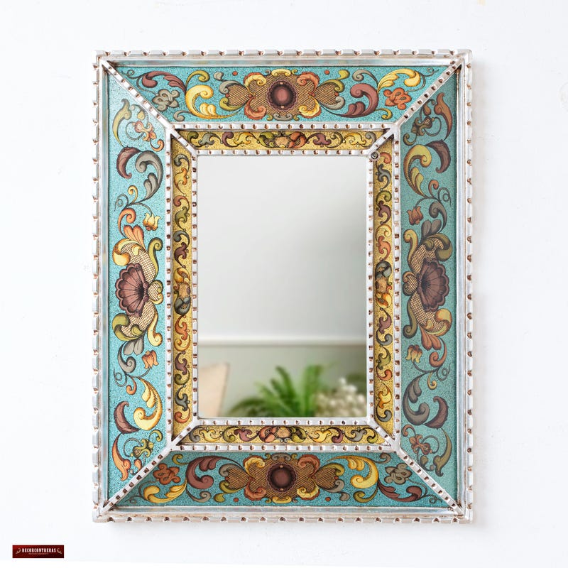 Turquoise Tiles Mirror - Etsy