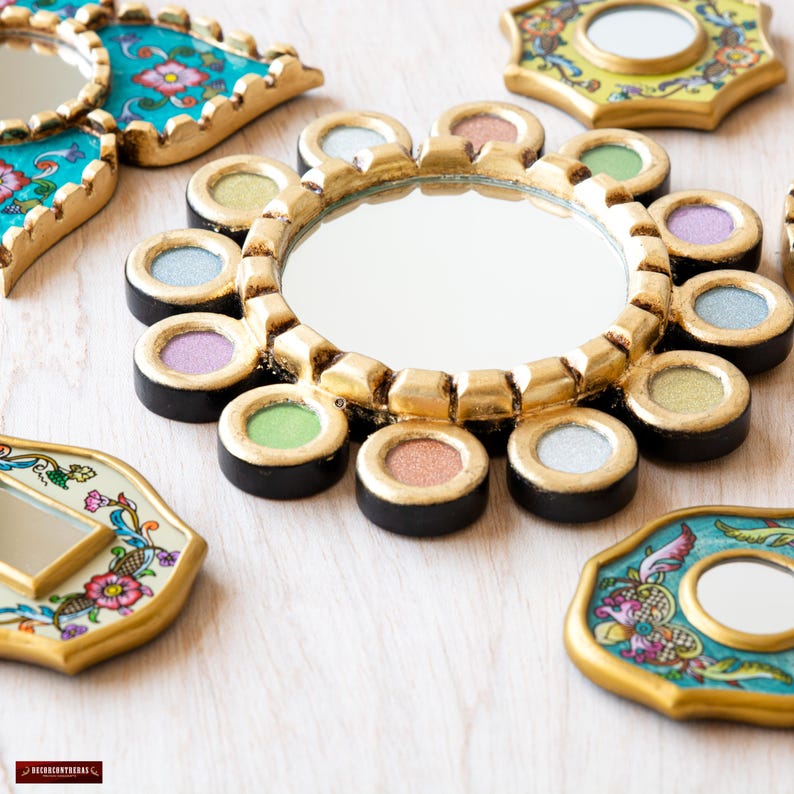 Handmade Set of 6 Decorative Wall Mirror From Peru | Set of 6 Hand ...