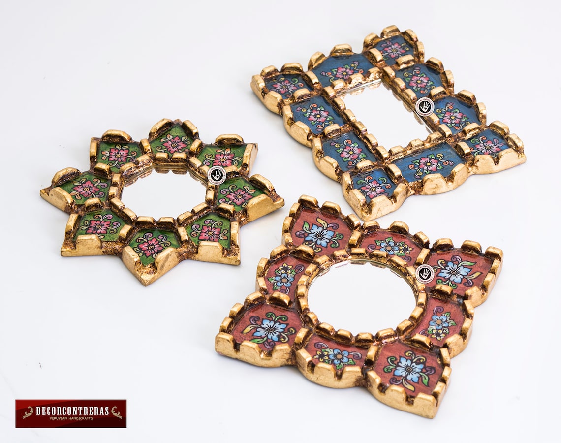 Small Decorative Wall Mirror Set of 3 Accent Vintage Mirrors - Etsy