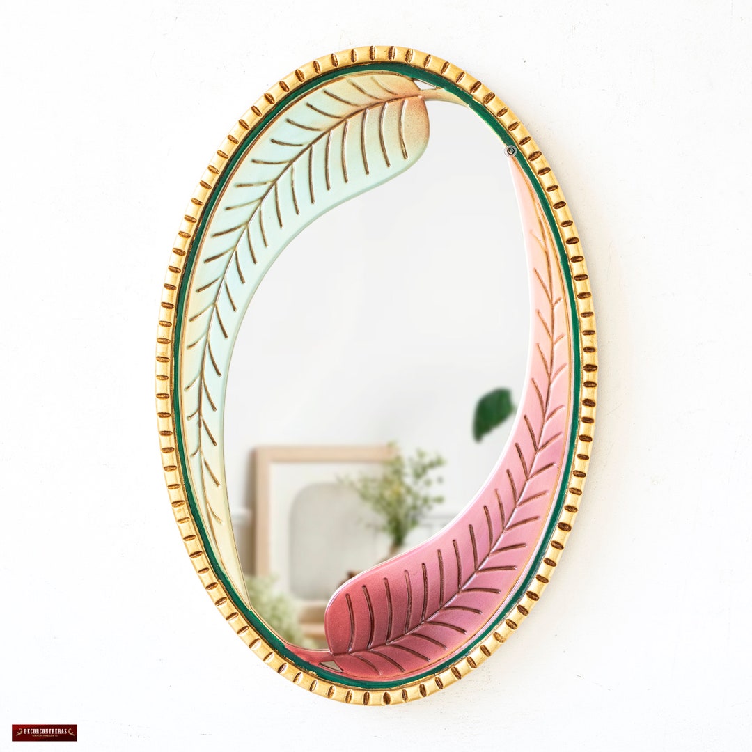 Peruvian Hand-carved Oval Mirror for Wall Home Decor | Boho Chic Home ...