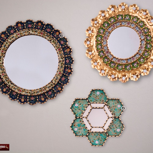 Round Mirror for Wall Decor Set 3 andean Sky - Etsy