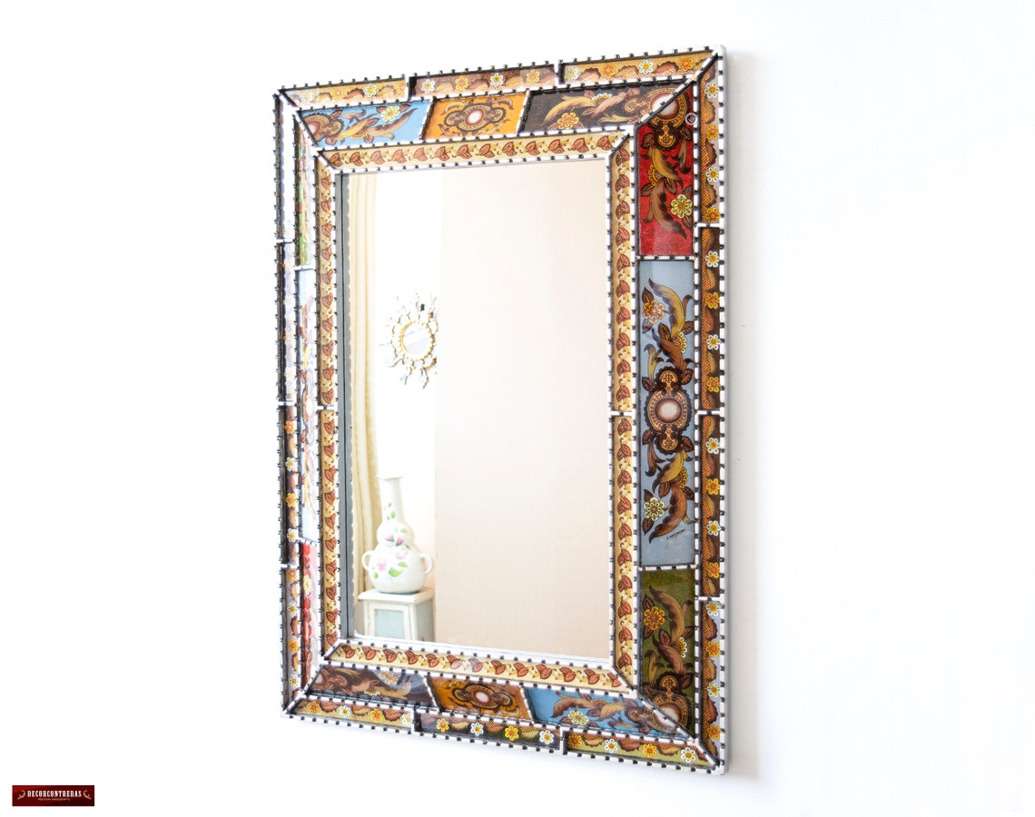 Accent Extra Large Mirror Wall Room Decor Ornate Multicolor - Etsy